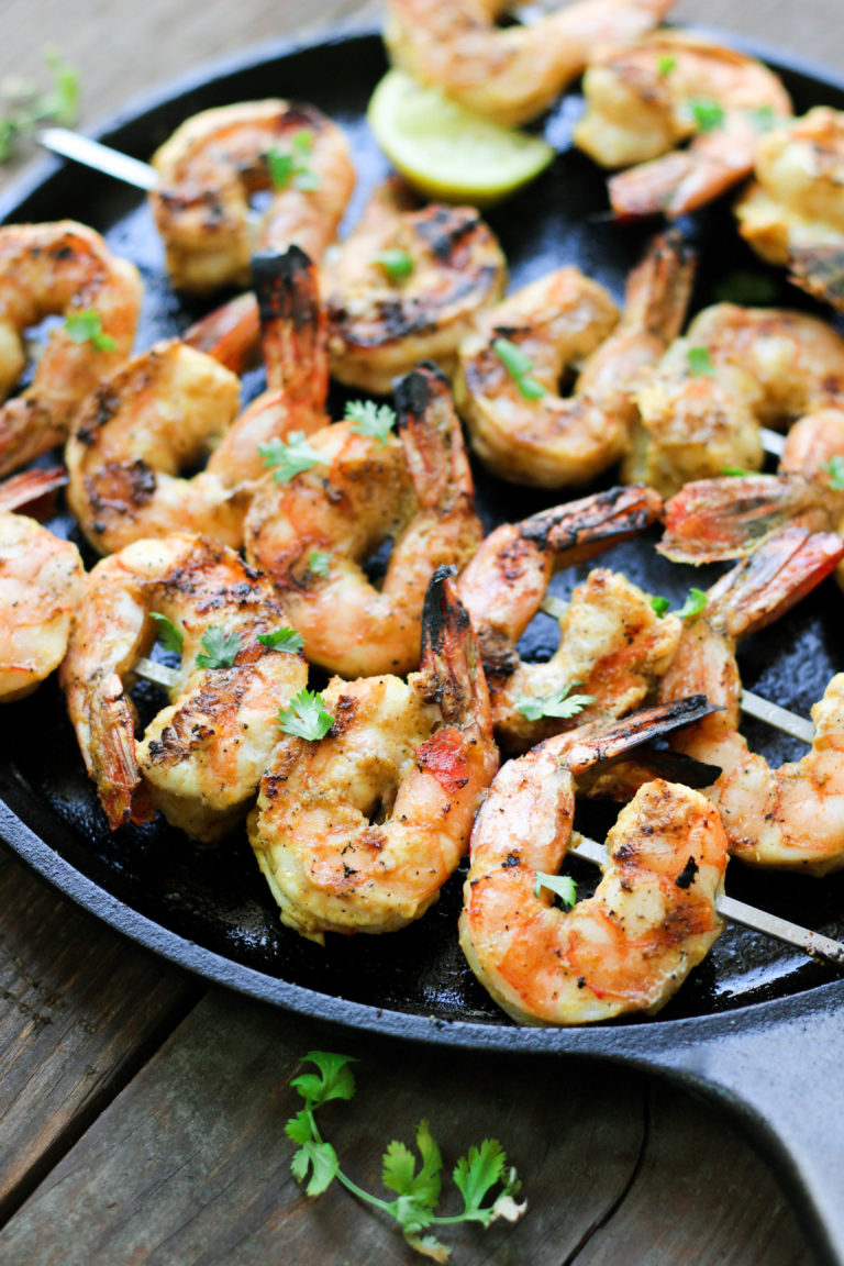Grilled Lemon Curry Shrimp Skewers – What Great Grandma Ate
