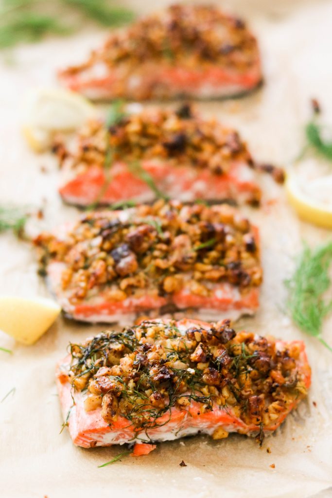 Mustard Dill Walnut Crusted Alaska Salmon (Paleo, Whole30, Keto) [VIDEO ...