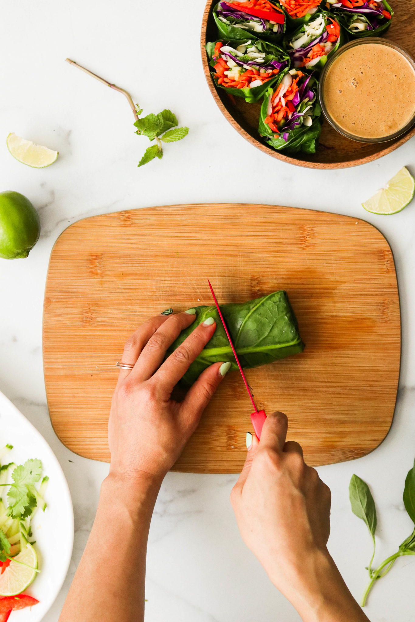 Paleo Spring Rolls with "Peanut" Sauce (Whole30, Keto) – What Great ...