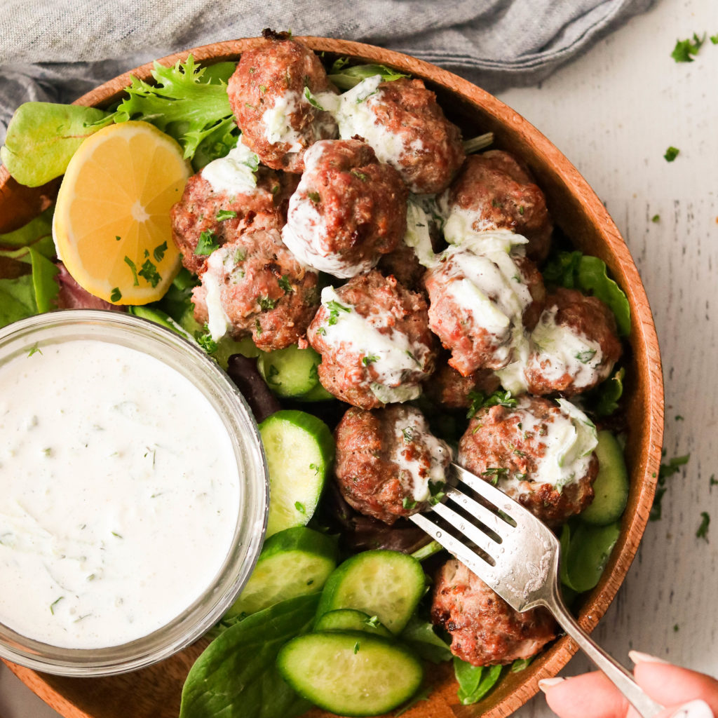Paleo Greek Meatballs with Tzatziki Sauce (Whole30, Keto) – What Great ...