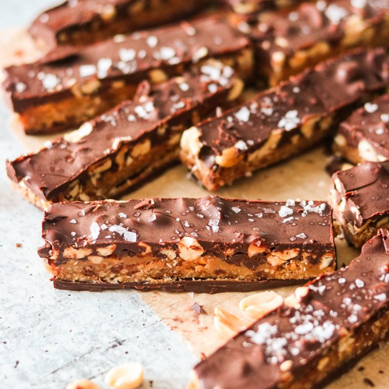 No Bake Homemade Vegan Snickers Bars (Paleo Option)