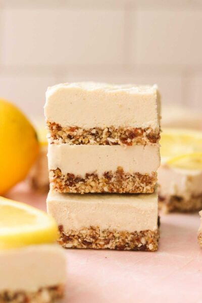 No-Bake Lemon Cheesecake Bars (Paleo, Vegan)