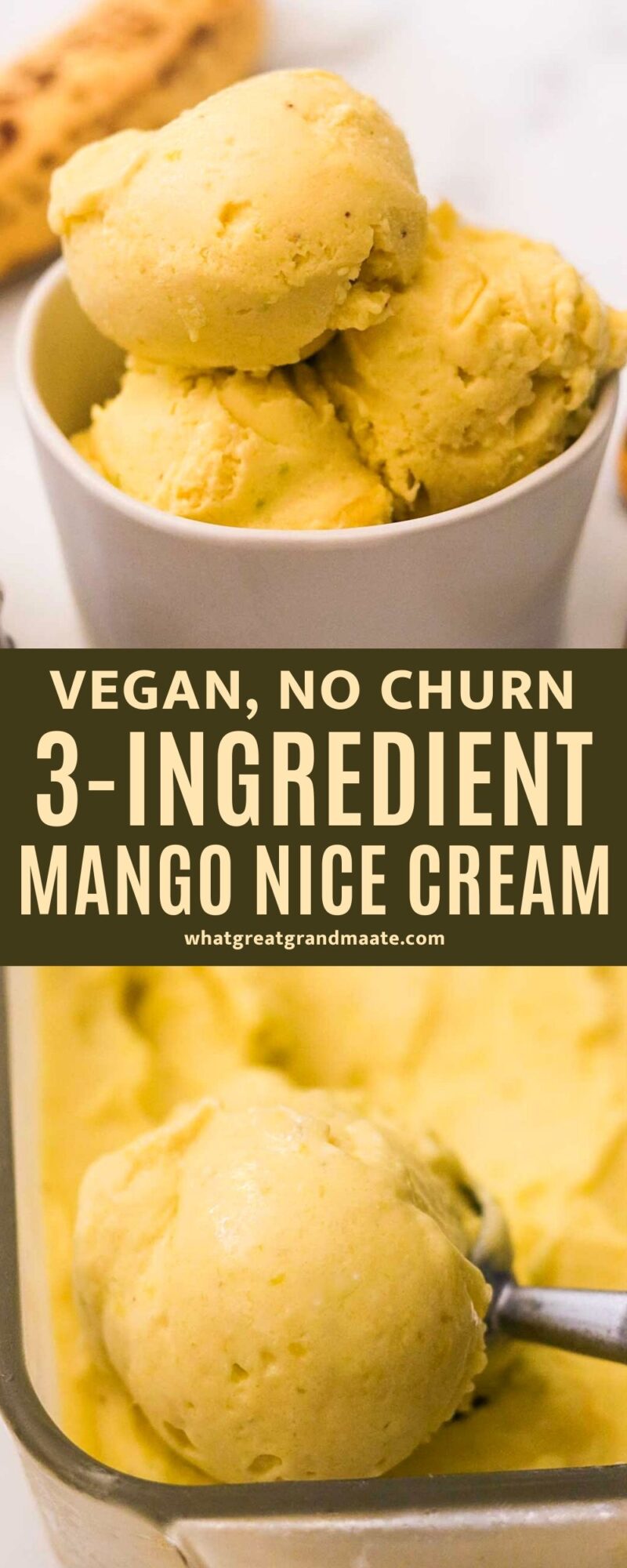 3-Ingredient Mango Nice Cream (Vegan, No Churn)