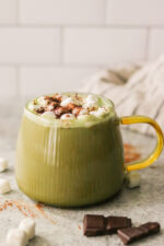 Hot Chocolate Matcha Latte with Almond Milk | What Great Grandma Ate