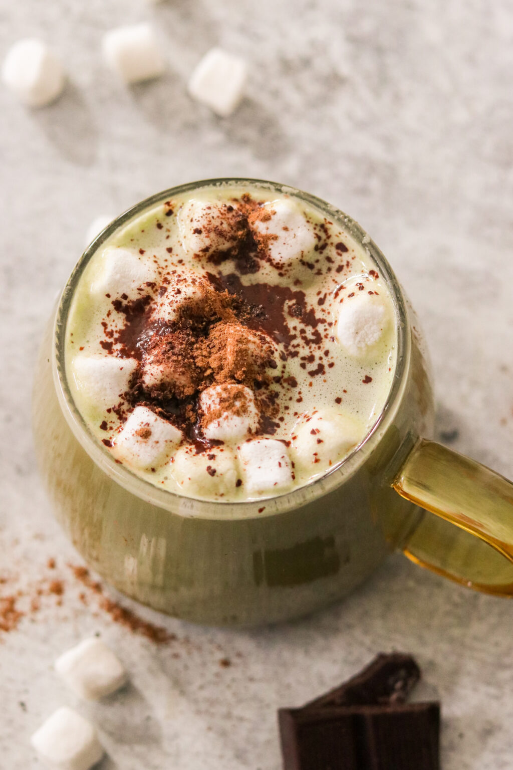 Hot Chocolate Matcha Latte with Almond Milk | What Great Grandma Ate