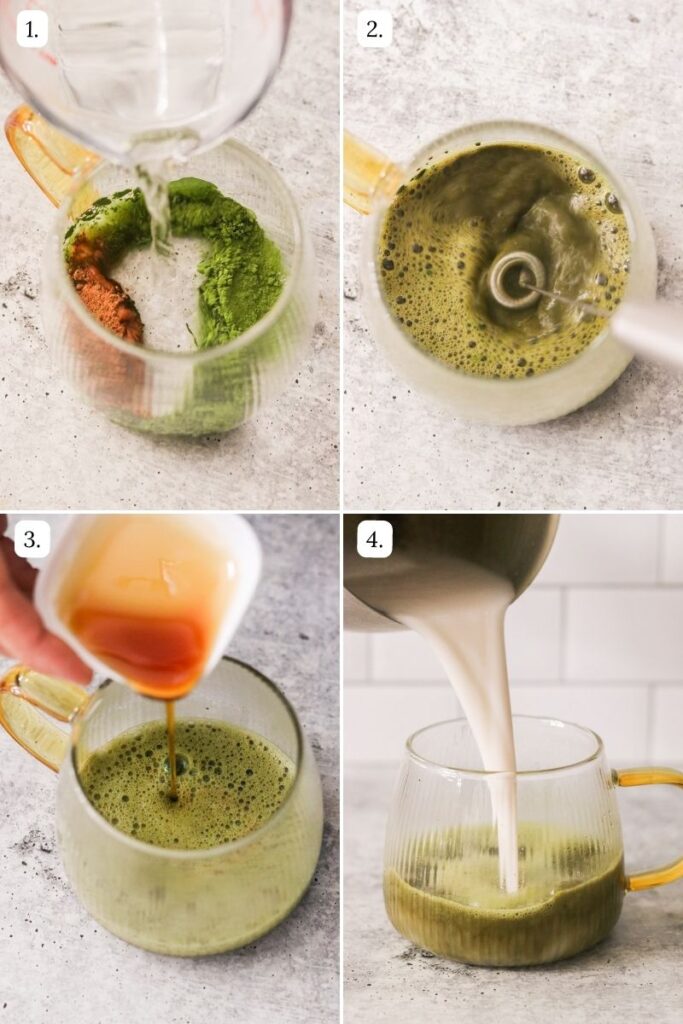 Hot Chocolate Matcha Latte with Almond Milk | What Great Grandma Ate