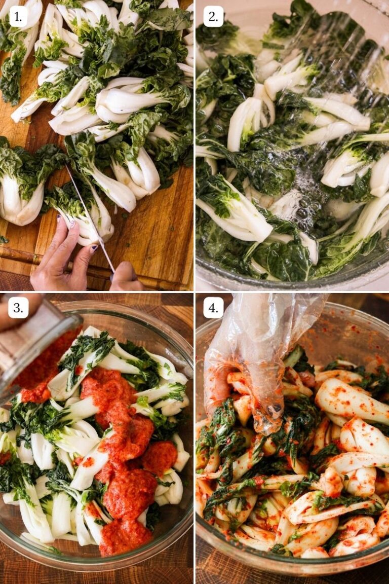 Quick & Easy Baby Bok Choy Kimchi Recipe (Geotjeori)