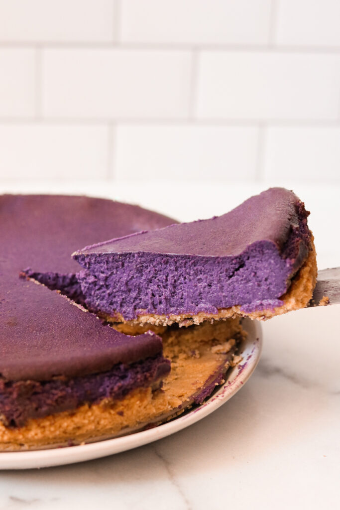 Creamy Ube Cheesecake Recipe (with Gluten-Free Crust)