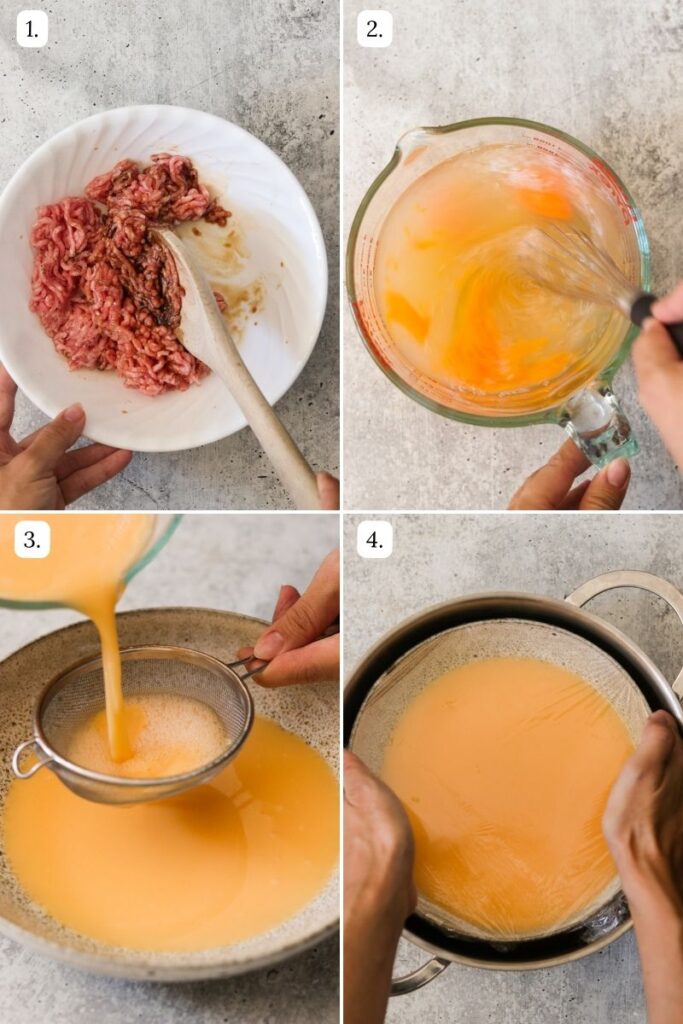 Chinese Steamed Egg Recipe with Pork Topping