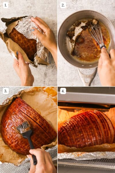 Air Fryer Ham Recipe with Homemade Honey Glaze
