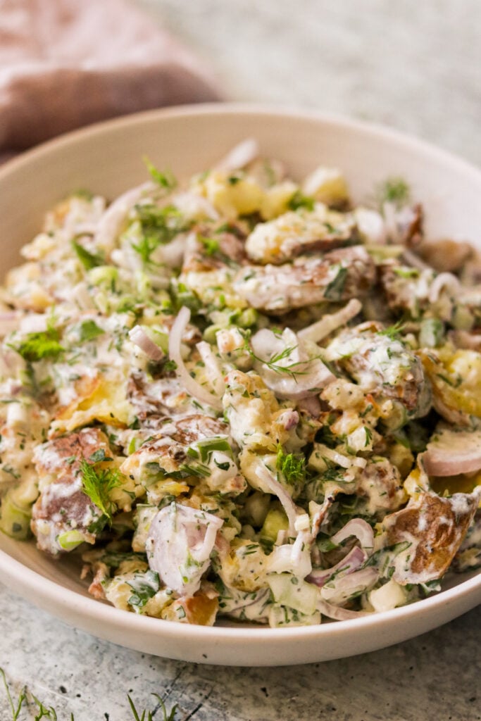 The Best Crispy Smashed Potato Salad Recipe (Vegan Option) – What Great ...