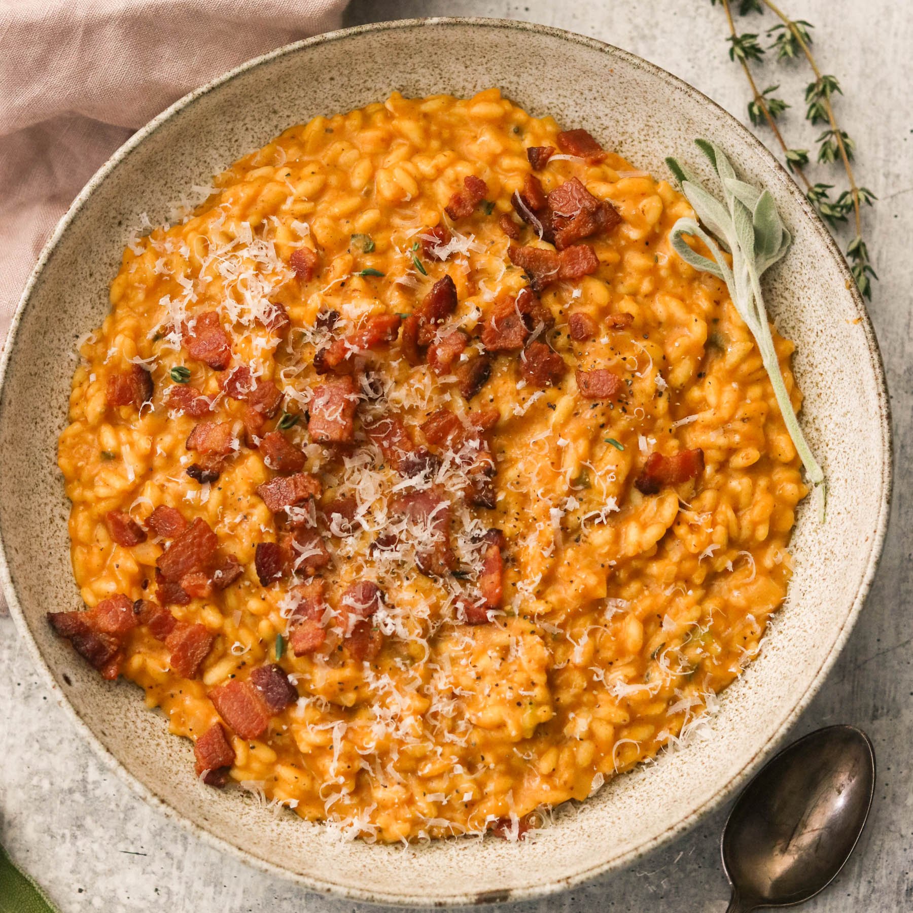 Creamy Pumpkin Risotto Recipe (with Bacon) – What Great Grandma Ate