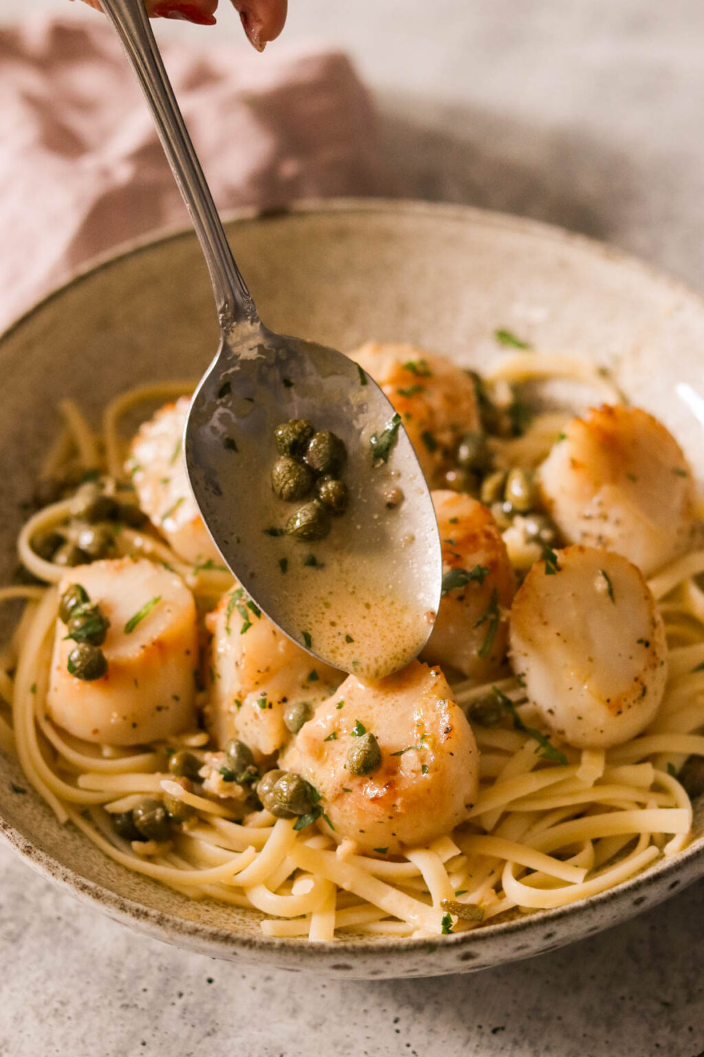 Scallop Piccata Pasta – What Great Grandma Ate