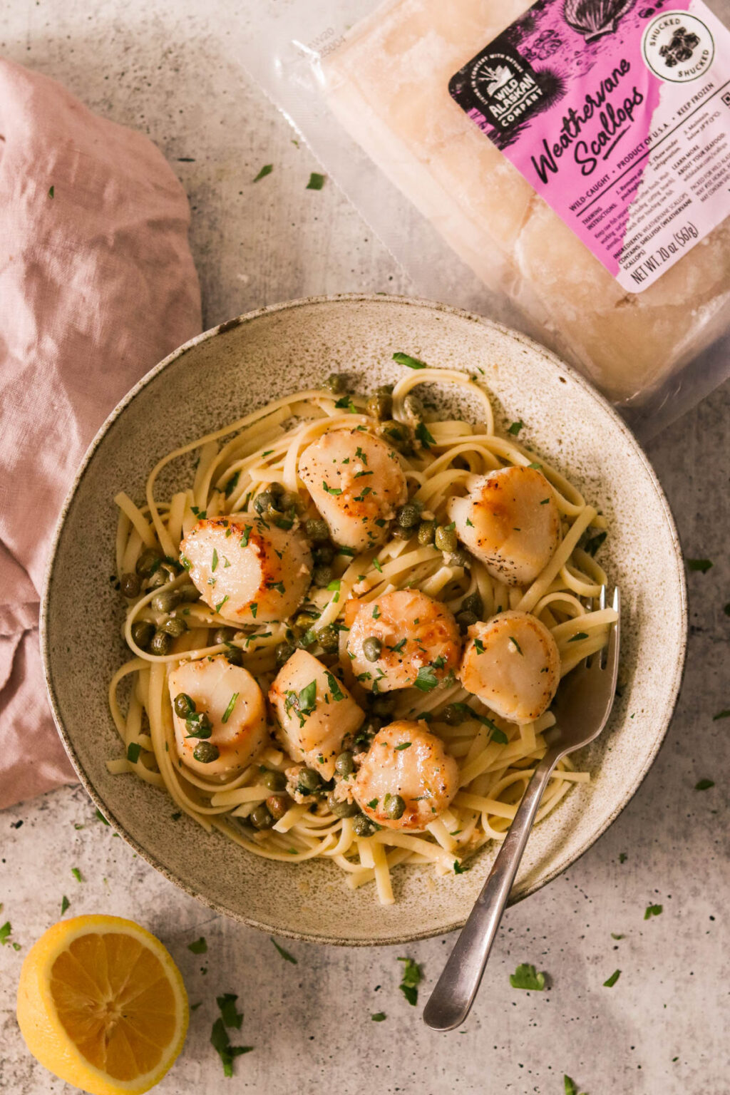 Scallop Piccata Pasta – What Great Grandma Ate