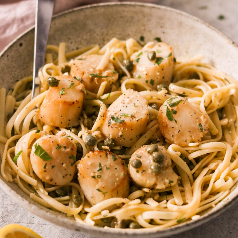 Scallop Piccata Pasta – What Great Grandma Ate