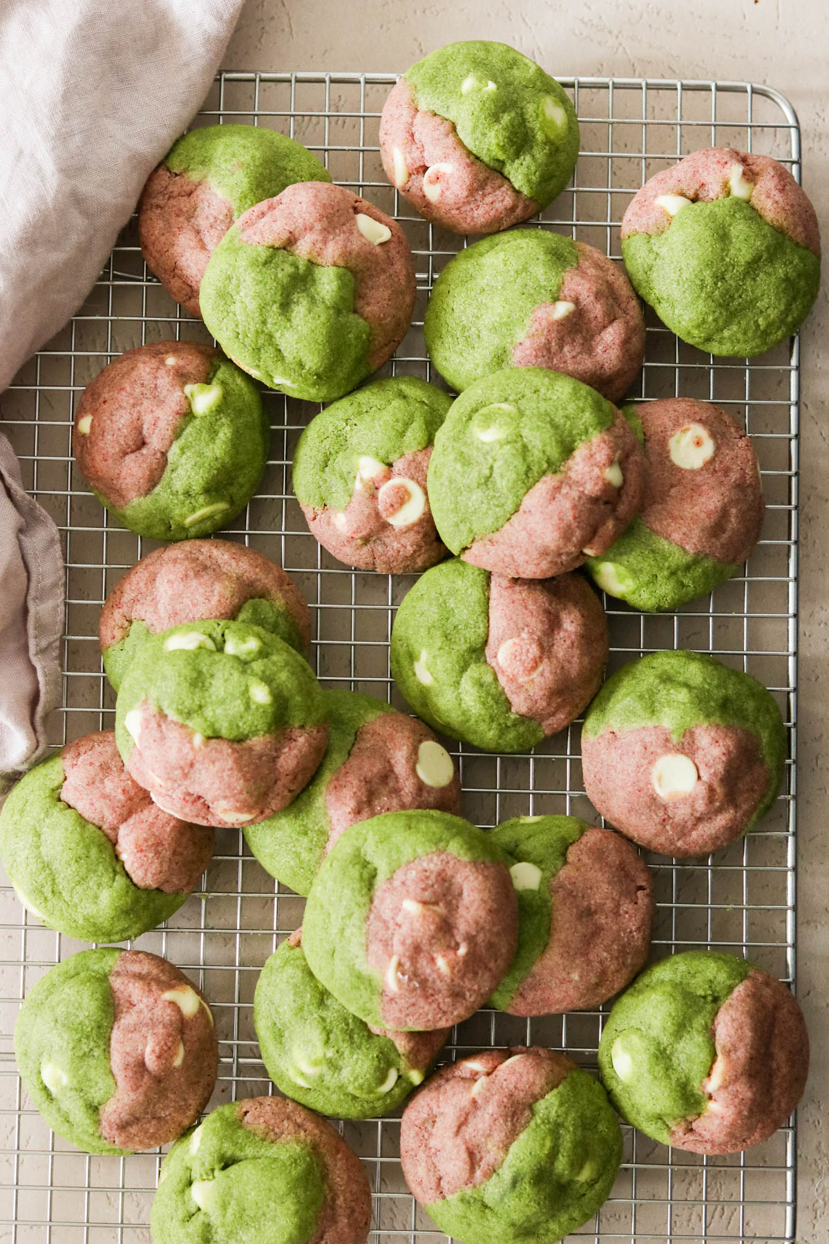 Easy Strawberry Matcha Cookies | What Great Grandma Ate