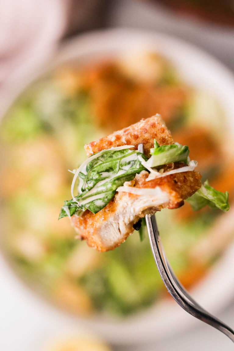 Crispy Chicken Caesar Salad with Homemade Croutons | What Great Grandma Ate