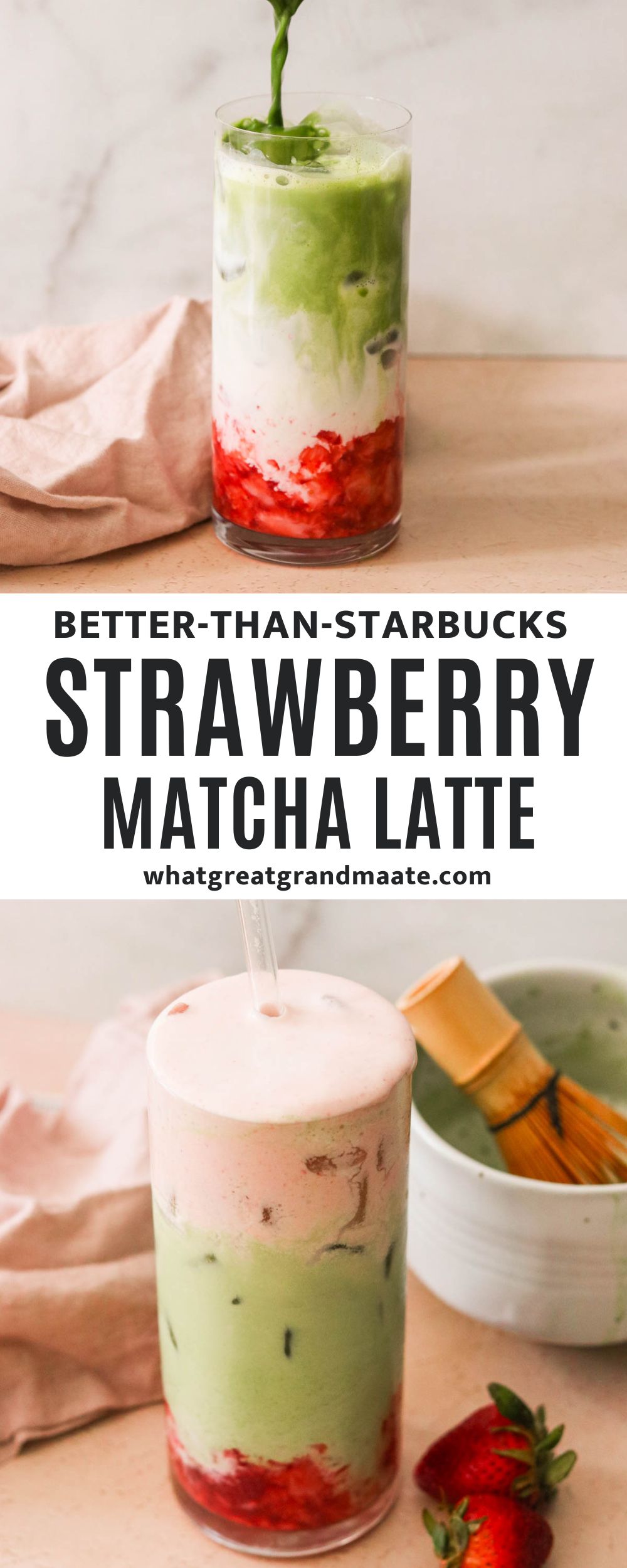 Iced Strawberry Matcha Latte (Better Than Starbucks!)