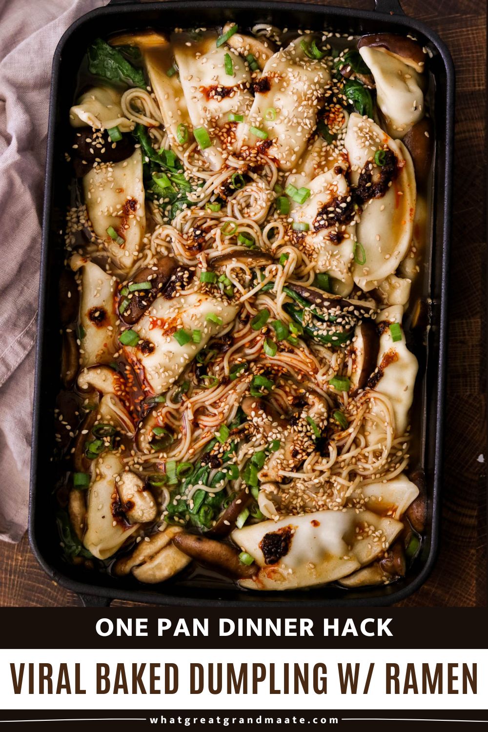 Viral Baked Dumplings with Ramen (Easy One-Pan Dinner)